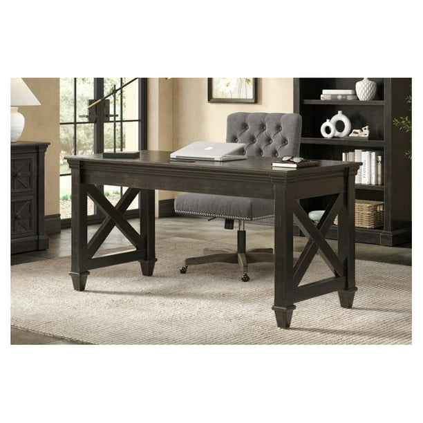 Martin Furniture 60"W Wood Writing Desk Office Writing Table in Dark ...
