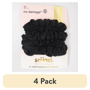 Scunci Elevated Basics No-Damage 4mm Hair Elastics, Black, 20-Pieces ...