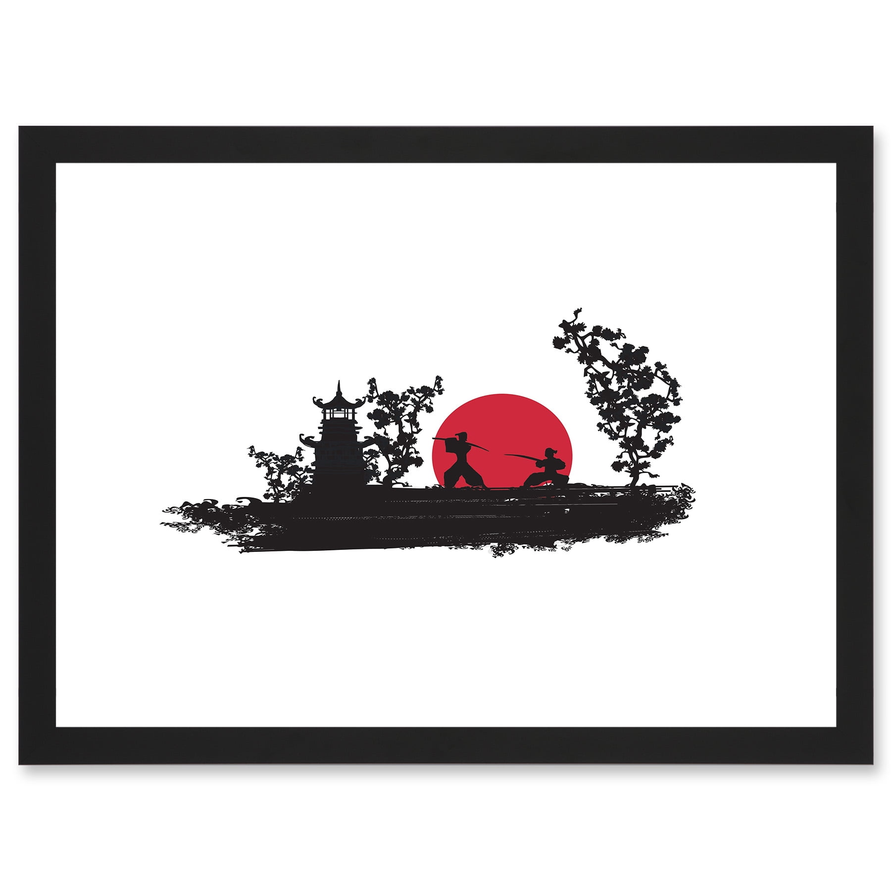 Painting Drawing Samurai Combat Fight Rising Sun Japan A4 Artwork ...