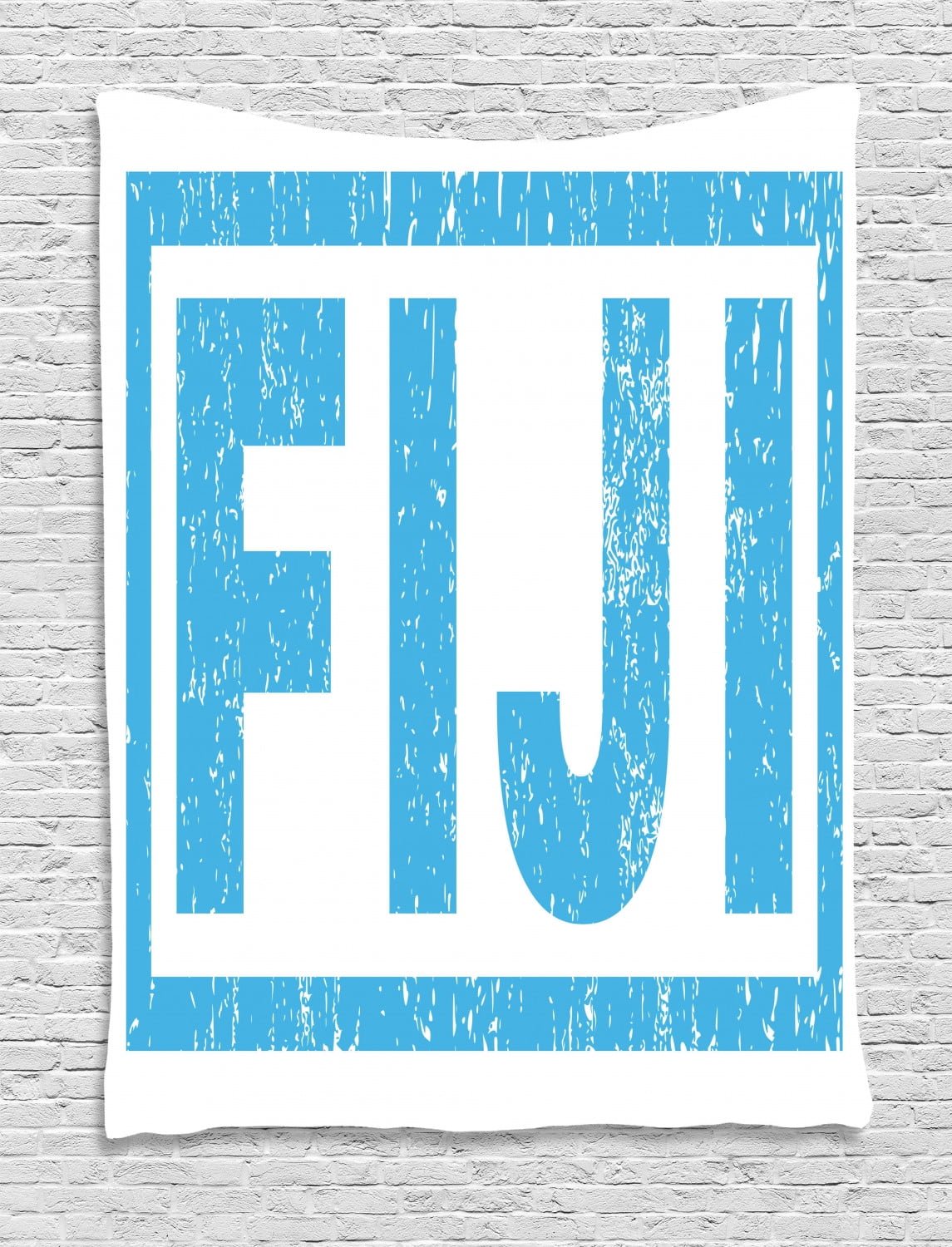 Fiji Tapestry, Big Bold Lettering Illustrated in a Grunge Style on a ...