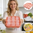 2-Pack Pink 3D Rose Silicone Ice Cube Mold with Lid, 9 Grid Easy ...