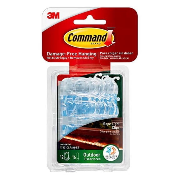 Command 3M Outdoor Light Clips for Hanging Christmas and String Rope ...