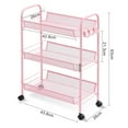 KINGRACK 3 Tier Rolling Cart Organizer, Mesh Utility Cart with Wheels ...