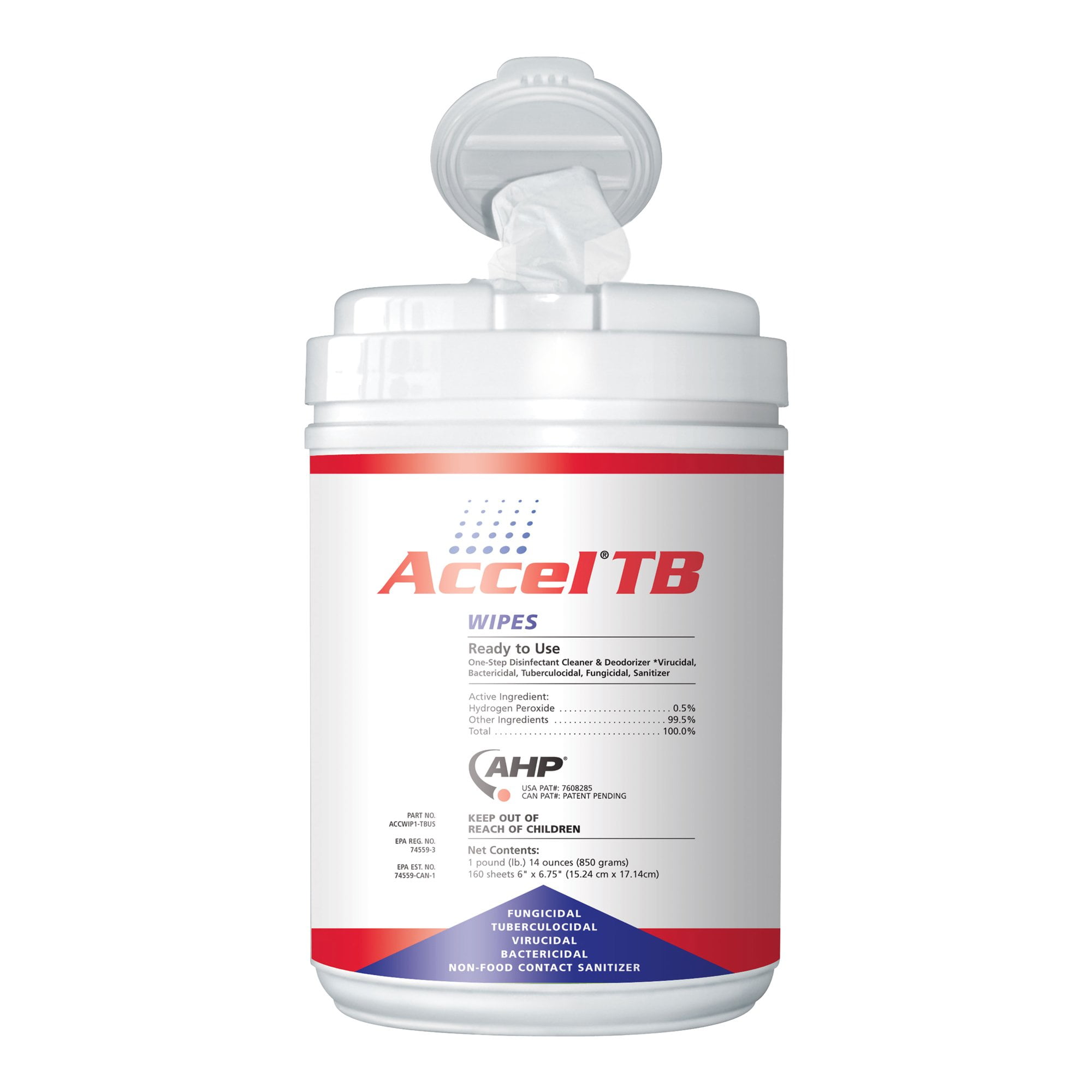 Accel TB Surface Disinfectant Cleaner Wipe Canister Scented 160 Ct ...