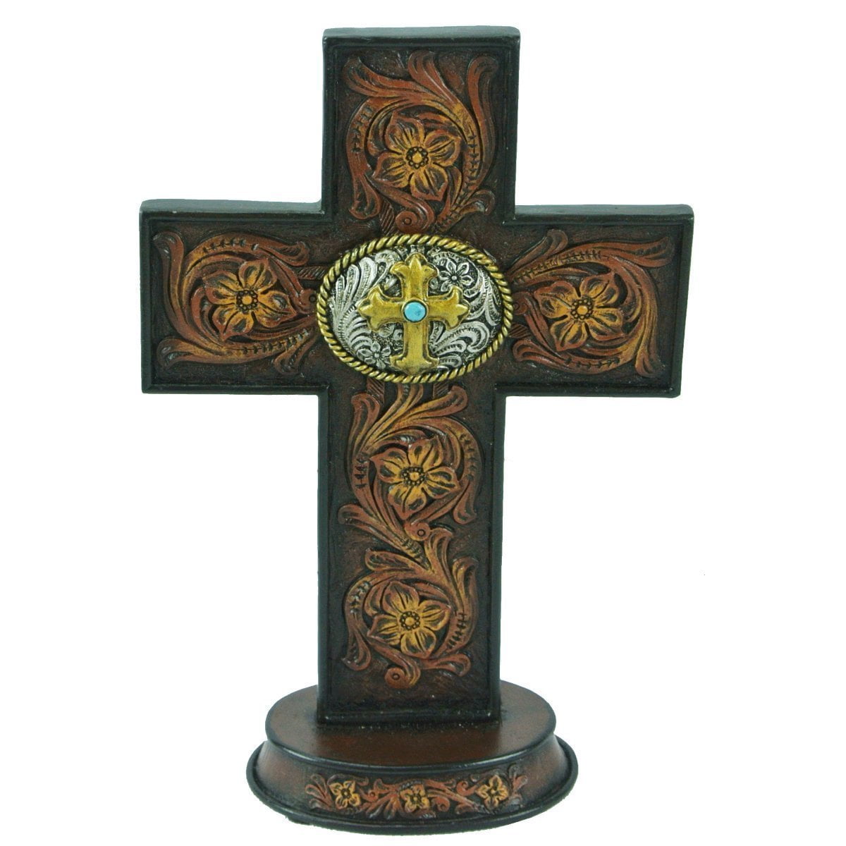 Standing Cross Tooled Flower - Walmart.com