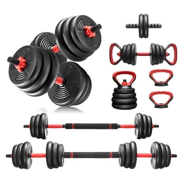 BalanceFrom 60LB 4-in-1 Portable Changeable Dumbbell, Barbell, and ...