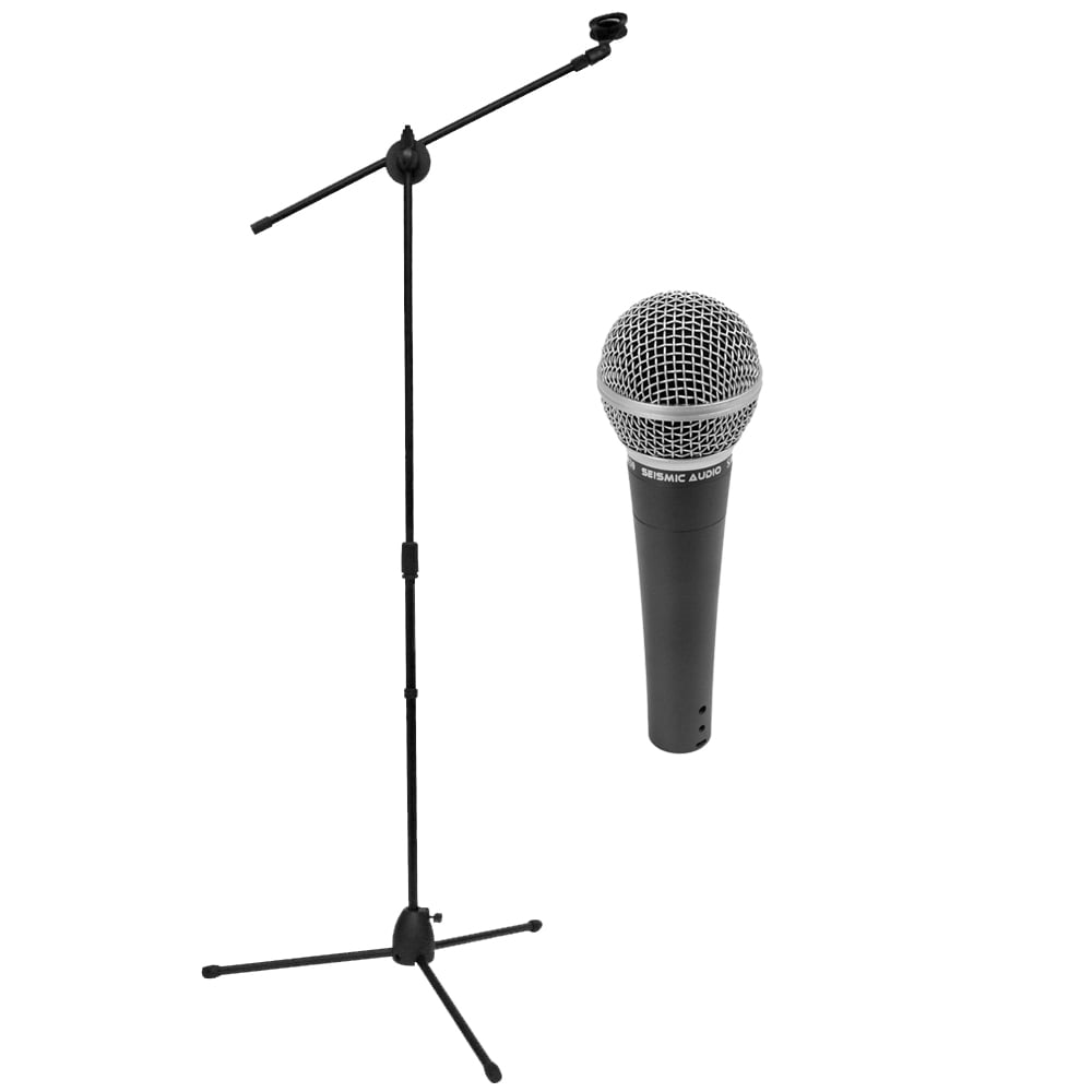 Seismic Audio DYNAMIC MICROPHONE Vocals with Mic Stands & Mic Clip - SA ...