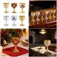 2 Piece 30ml Metal Embossing Wine Drinking Cups Rose Flower Chalices ...