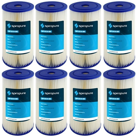 SpiroPure 10 x 4.5" Pleated Cellulose Polyester Filter, 5 Micron (8 ...
