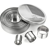 Stainless Steel Round Cookie Biscuit Cutter Set, 12 Count - Walmart.com