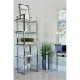 Bowery Hill 5 Tier Glass Shelf Bookcase in Chrome - Walmart.com