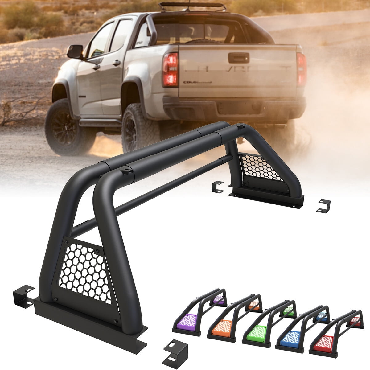 Adjustable Pickup Roll Sport Bar Chase Rack Bed Bar For 2004-2012 Chevy ...