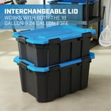 HART 24 Gallon Water Resistant Latching Heavy Duty Plastic Storage Bin ...