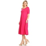 MOA COLLECTION Women's Oversize Solid Casual Comfy Jersey Knit A-Line ...