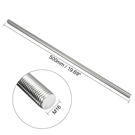 M16 x 500mm Fully Threaded Rod 304 Stainless Steel Right Hand Threads ...