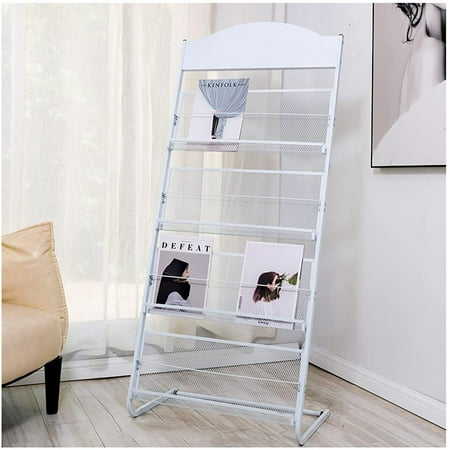 Tiered Wire Magazine Rack Floor-Standing Magazine Display Rack ...