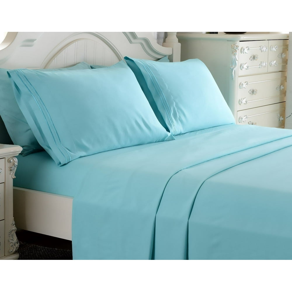 Empire Linen 1800 Series Deep Pocket 4pc Bed Sheet Set Twin Size Aqua empire-linen-1800-series-deep-pocket-4pc-bed-sheet-set-twin-size-aqua