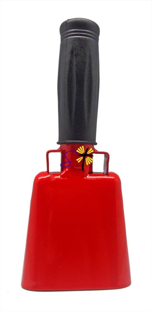 6.1 inch Red Bell Black Handle Cowbell with Stick Grip Handle Used for ...