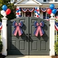 AURIGATE Patriotic American Flag Bow 11.8 Inch, Red White Blue Bow ...