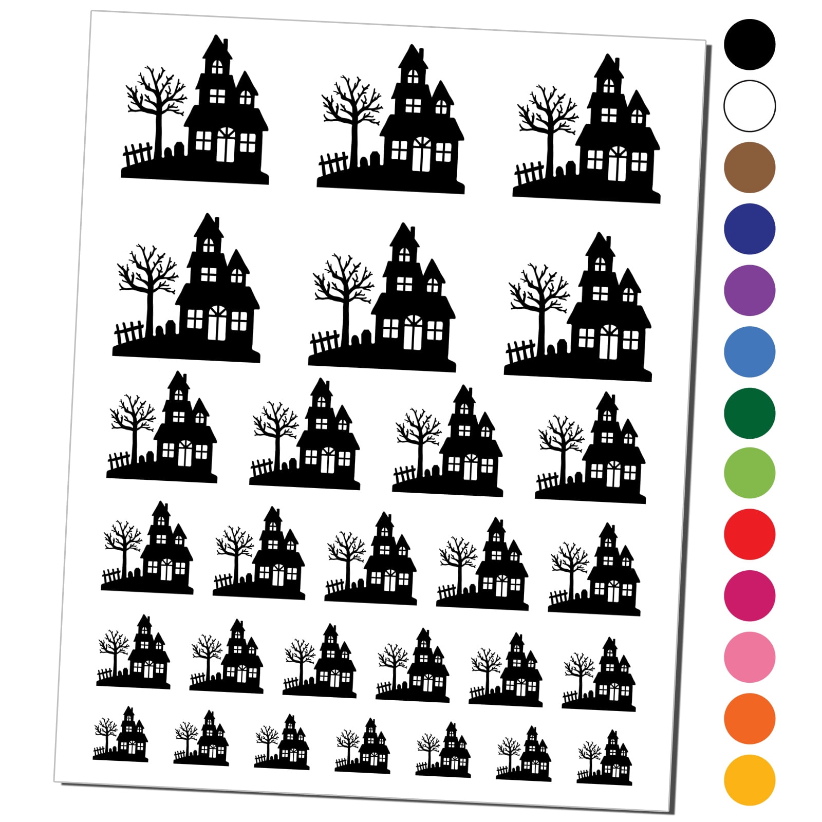 Haunted House Halloween Water Resistant Temporary Tattoo Set Fake Body ...