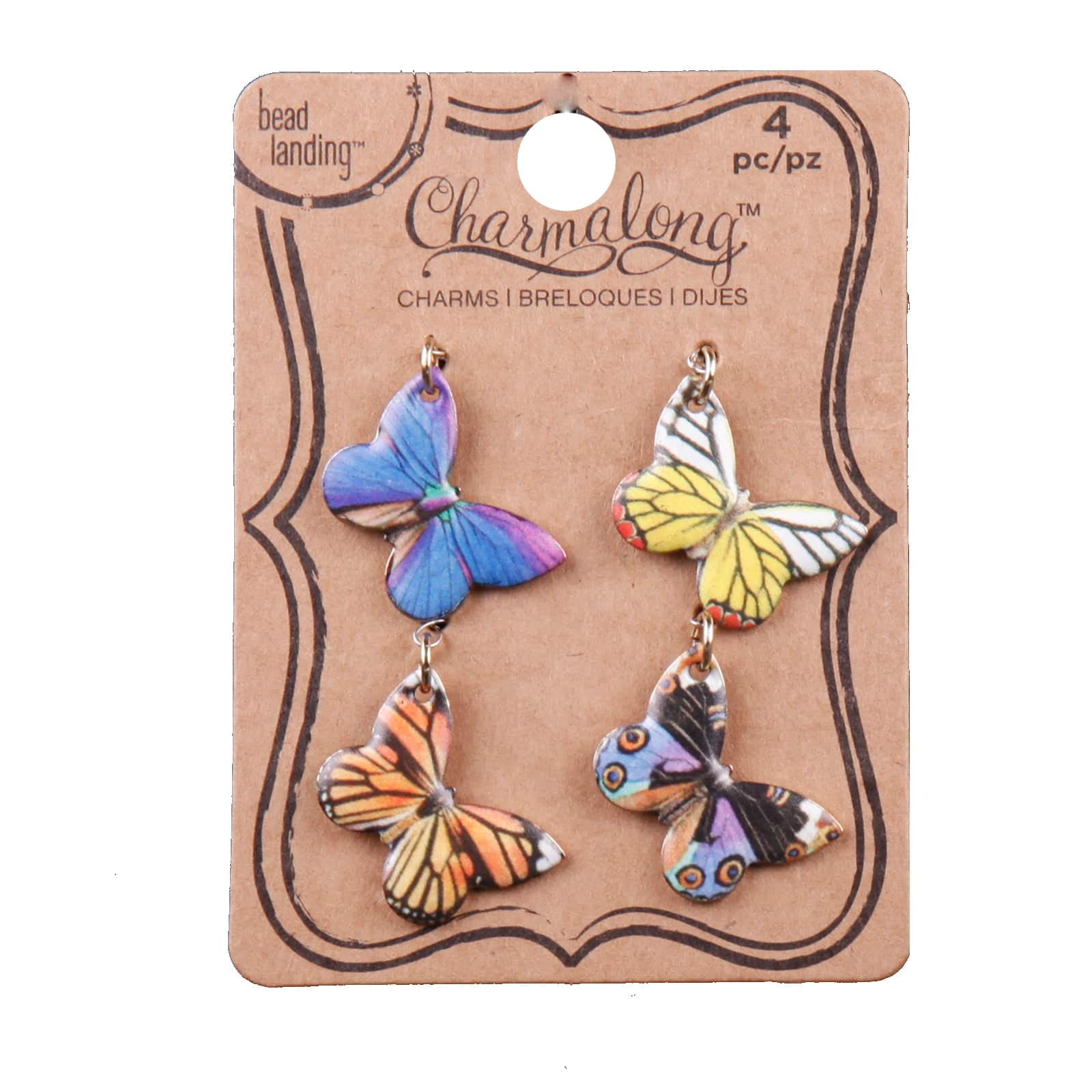 12 Packs: 4 ct. (48 total) Charmalong™ Photo-Real Butterfly Charms by ...