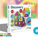 Discovery Kids Magnetic Tiles Set, with 12 Triangles And 12 Squares, 24 ...