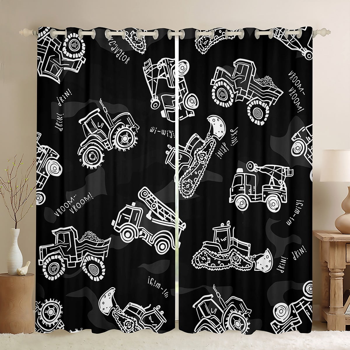 Click here for Erosebridal Cartoon Tractor Curtains For Living Ro... prices