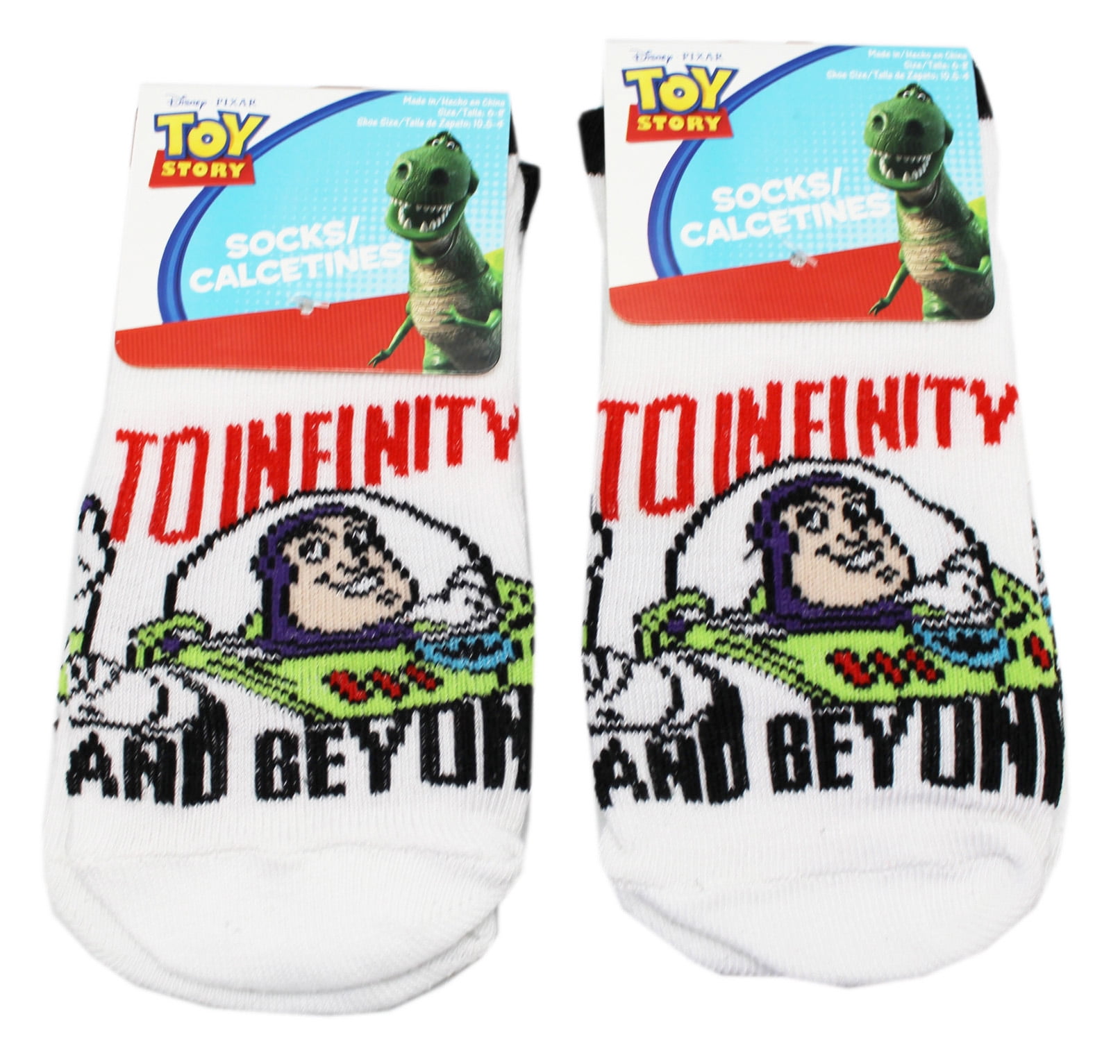 Disney Pixar's Toy Story To Infinity and Beyond Buzz Socks (2 Pairs ...