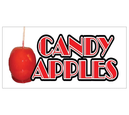 CANDY APPLES Concession Decal caramel apple signs cart trailer sticker ...