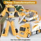 PayUSD 3-in-1 Transforming Construction Truck Robot Toys for Boys 3-8 ...