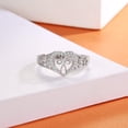 AQYYI Heart Cross Ring for Women Platinum Plated Open Heart Cubic ...