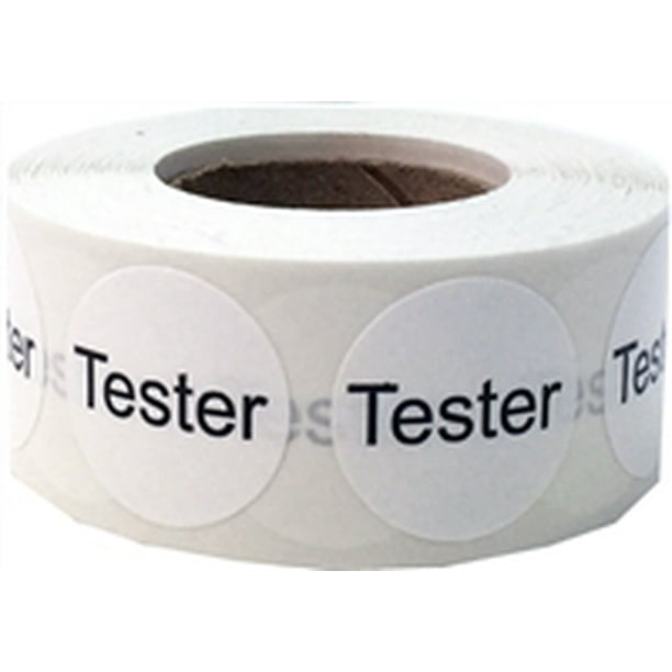 White "Tester" Stickers | 0.75" Inch Round | 500 Pack | 4 Color Choices ...