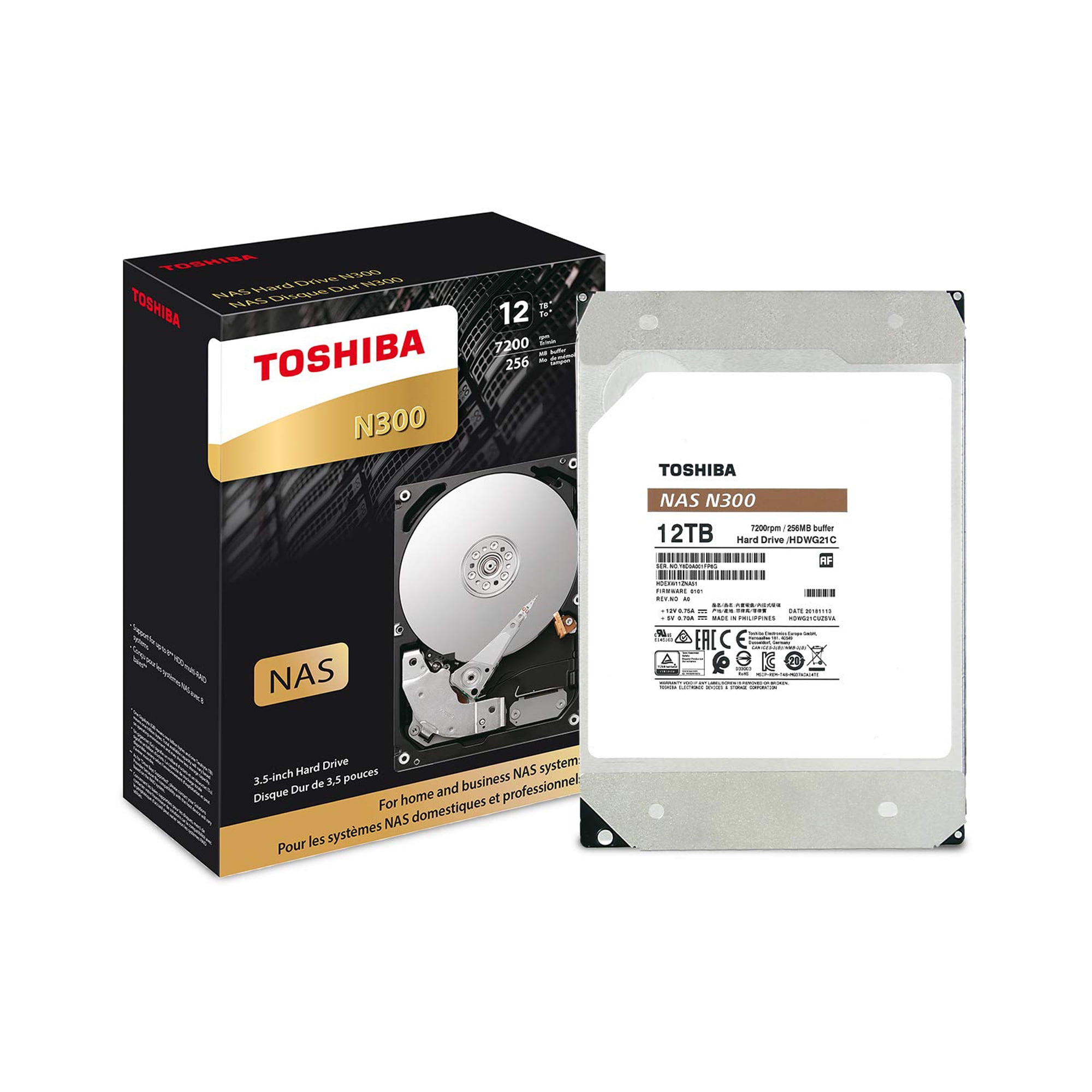 Toshiba N300 NAS Internal Hard Drive, 12TB HDWG21CXZSTA - Walmart.com