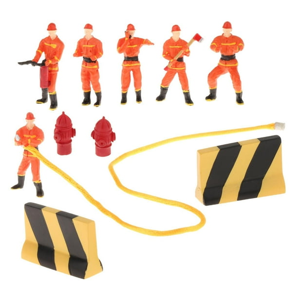 Bunblic Miniature Firefighter Figures 1:50 Scale Model Train People ...