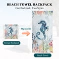 Coastal Seahorse 2-in-1 Beach Towel Backpack,Quick Dry Beach Towel ...