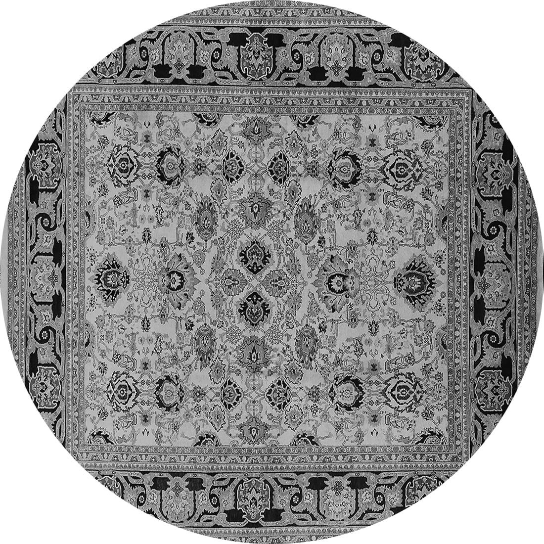 Ahgly Company Indoor Round Oriental Gray Industrial Area Rugs, 6' Round ...