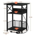 End Table Black W 18.89" x D 15.74" 3 Tier Vinyl Record Player Stand ...