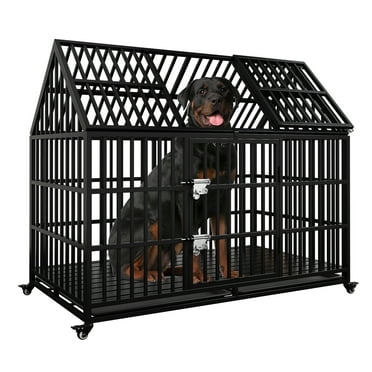 Homey Pet 37 Inch Stackable Heavy Duty Dog Crate Indestructible, Escape ...