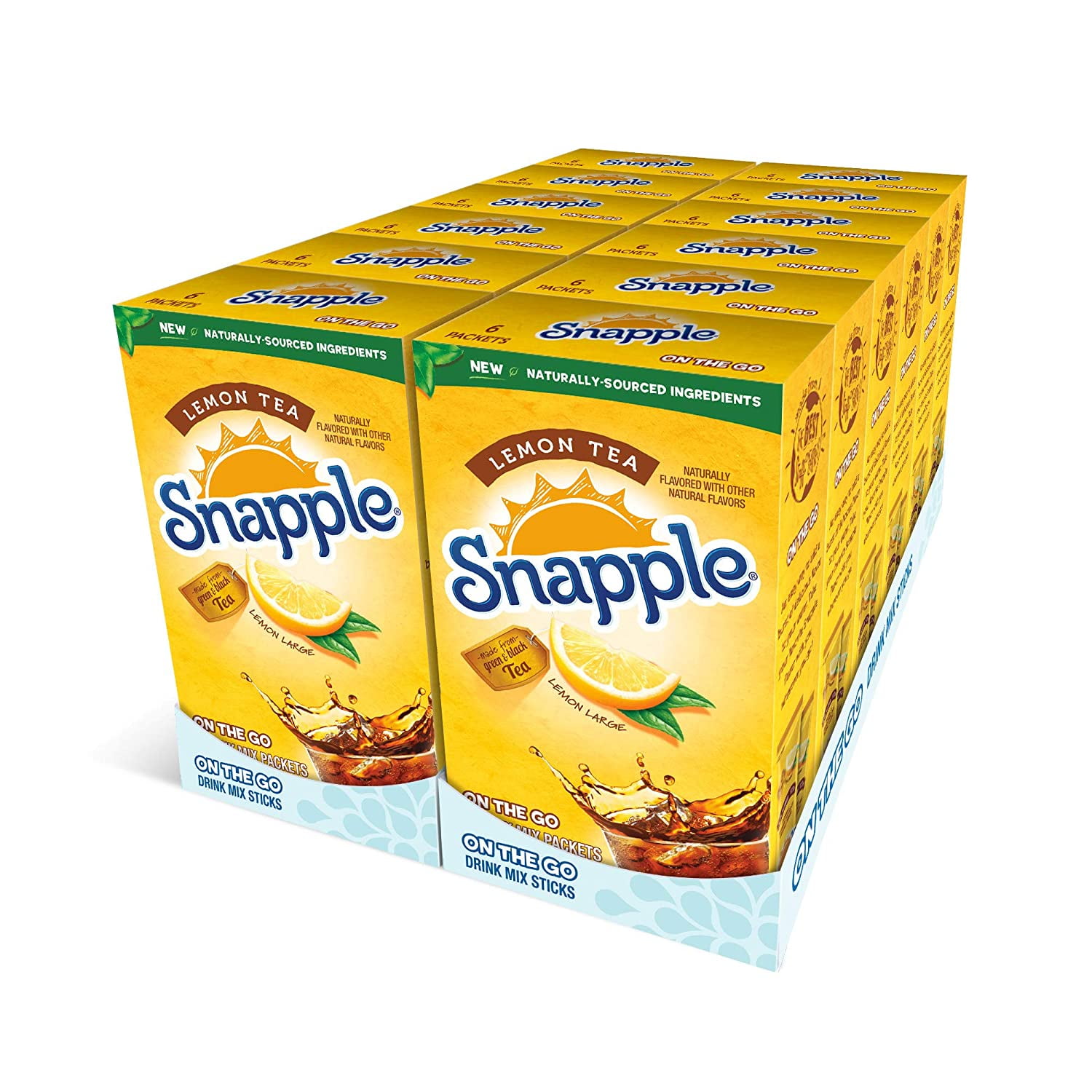 Snapple, Lemon– Powder Drink Mix - (12 boxes, 72 sticks) – Naturally ...
