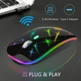 TENMOS Wireless Bluetooth Mouse LED Rechargeable Mouse with USB ...