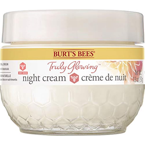 Burt's Bees Truly Glowing Hydrating Night Face Cream, Face Moisturizer ...