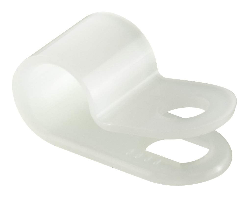 White Nylon Plastic Cable Clamps, 1/4" Screw Mounts for Cable, Rope ...