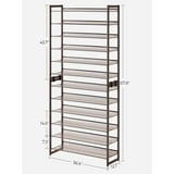 SONGMICS 12-Tier Shoe Rack, Steel for Garage, Holds 48-60 Pairs, Bronze ...