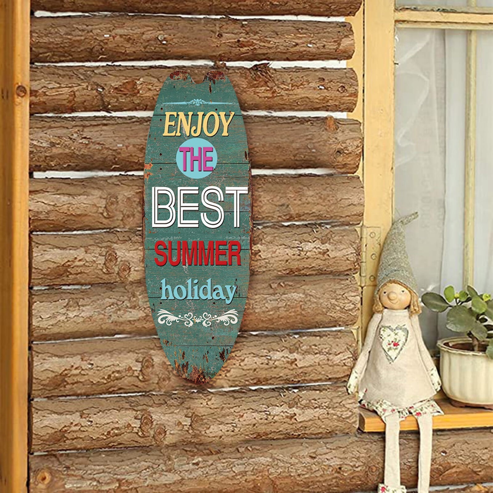 Home Decor Casual Summer Beach Surfing Door Sign Decor Sign for Home ...