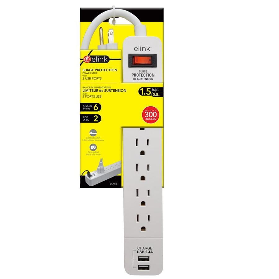 Click here for Elink El458 - 6-Outlet Surge Protector With 2 Usb... prices