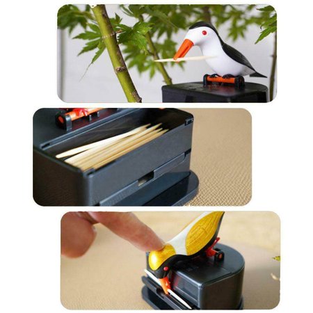 ruzhgo Toothpick Dispenser Automatic Bird Toothpick Box Bird Woodpecker ...