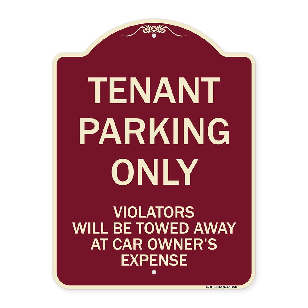 Designer Series - Tenant Parking Only Violators Will Be Towed Away At ...