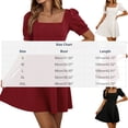 BaoFuBaoMei Womens Square Neck Dress Plus Size Ruched A Line Mini ...