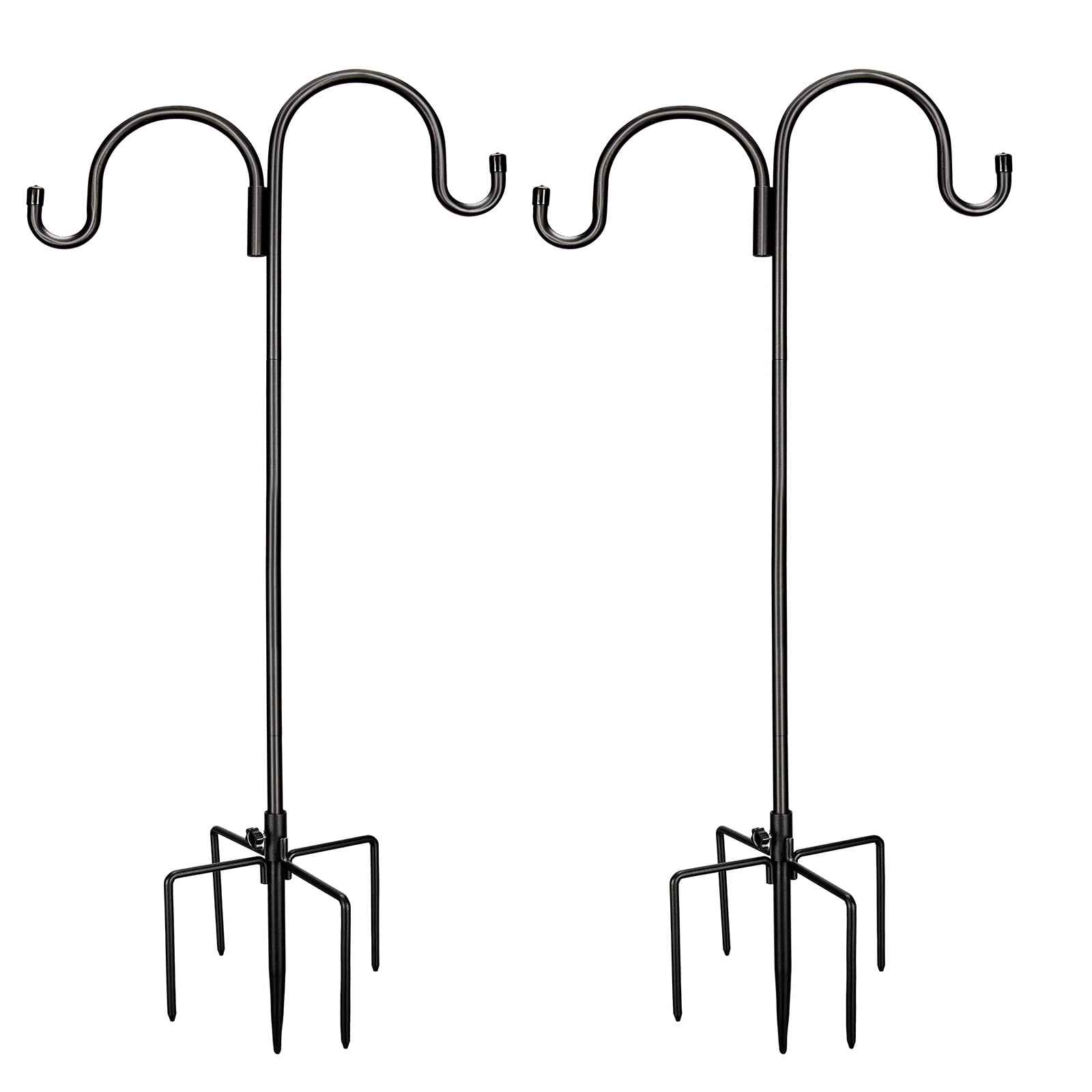 Kingsyard 2 Pack Double Shepherd Hooks for Outdoor, Heavy Duty 5-Prong ...