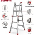 Folding Ladder, 13 ft Aluminum Extension Ladder, 300 lbs Load Capacity ...